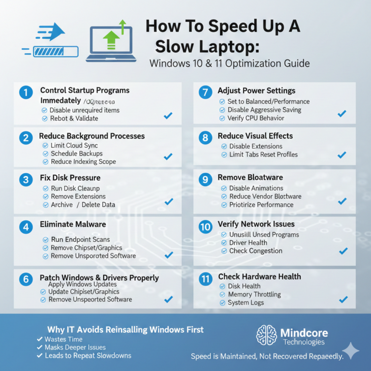 Speed Up A Slow Laptop: Windows 10 & 11 Guide | Mindcore Technologies