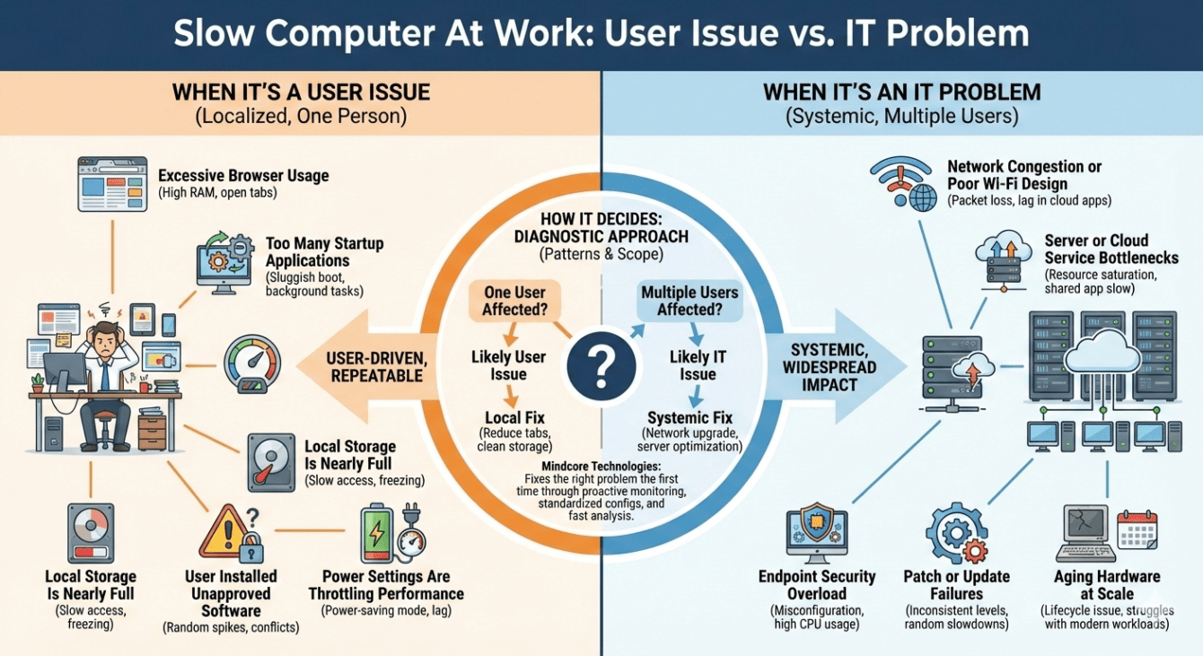 Slow Computer at Work User vs IT Issues | Mindcore